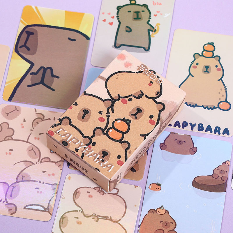 50pcs/box Capybara Photo Card Laser HD Cartoon Lomo Cards Collection ...