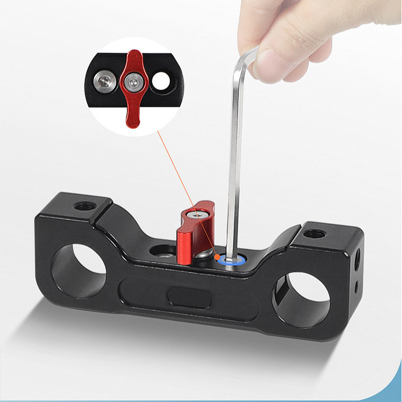 Aluminum Alloy Photography Universal 15mm Double-Hole Pipe Clamp SLR ...