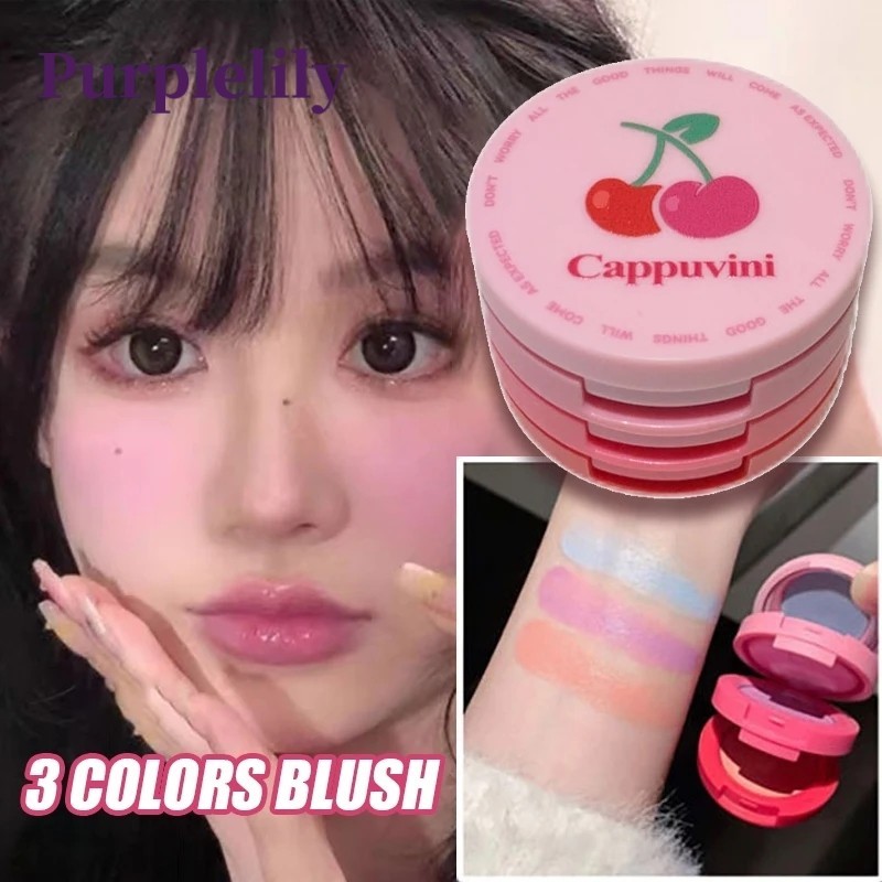 Three Layer Rose Red Blush Palette - Cheek Blusher Pigment Cream ...