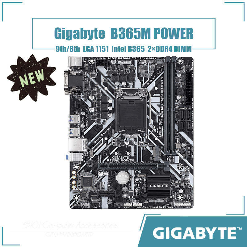 Gigabyte B365M POWER Motherboard LGA 1151 2xDDR4 DIMM Using Intel B365 chipset Micro ATX 32GB ...