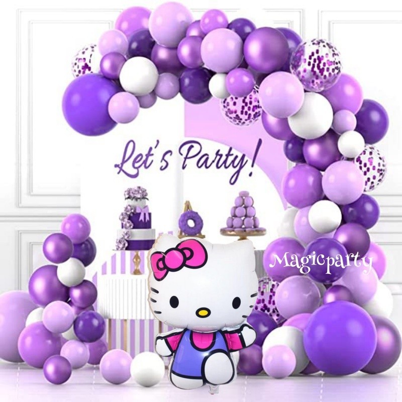Purple Hello Kitty Balloon Garland Arch Kit Birthday Party Decoration ...
