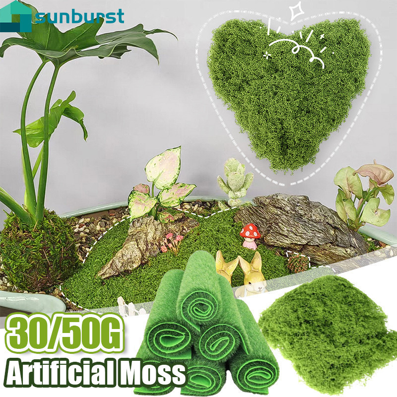 30/50g Green Artificial Moss - for Landscape Potted Plant Garden ...