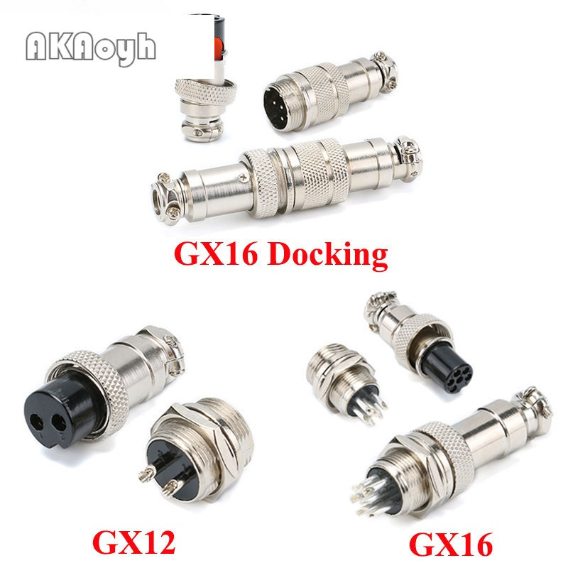 2Pcs / 1 set GX16 2/3/4/5/6/7/8 Pin GX12 Male & Female Circular Aviation Socket Plug Connector ...