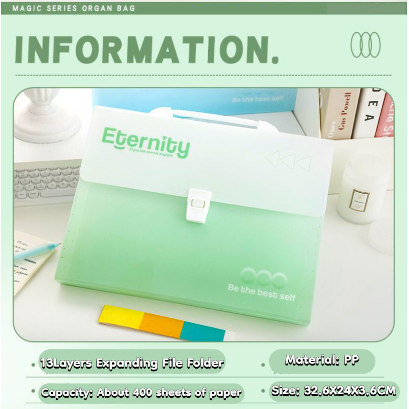 A4 Expanding File Folder 13Layers File Organizers Organ Bag Large ...