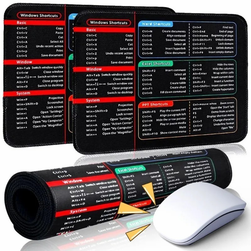 Mouse Mat - Office Software Shortcut Key Mouse Pad - Non-Slip Rubber ...