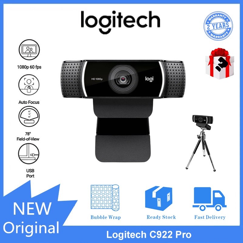 Logitech C922 Pro Webcam Autofocus Built-in Microphone Full HD Webcam ...