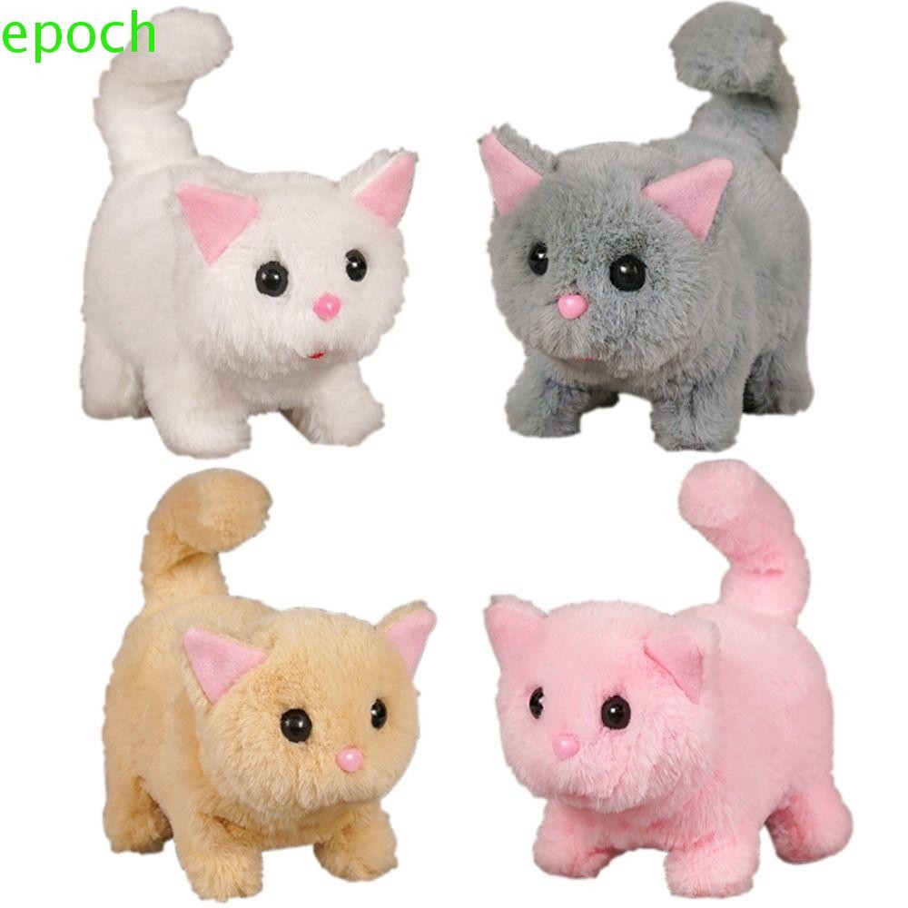 EPOCH Cat Plush Toy, Tail Wagging Head Shaking Electronic Stuffed Doll ...