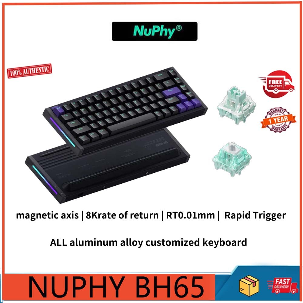 NuPhy BH65 Aluminum alloy game magnetic axis keyboard, 8k return rate, RT0.01, SOCD, Rapid ...