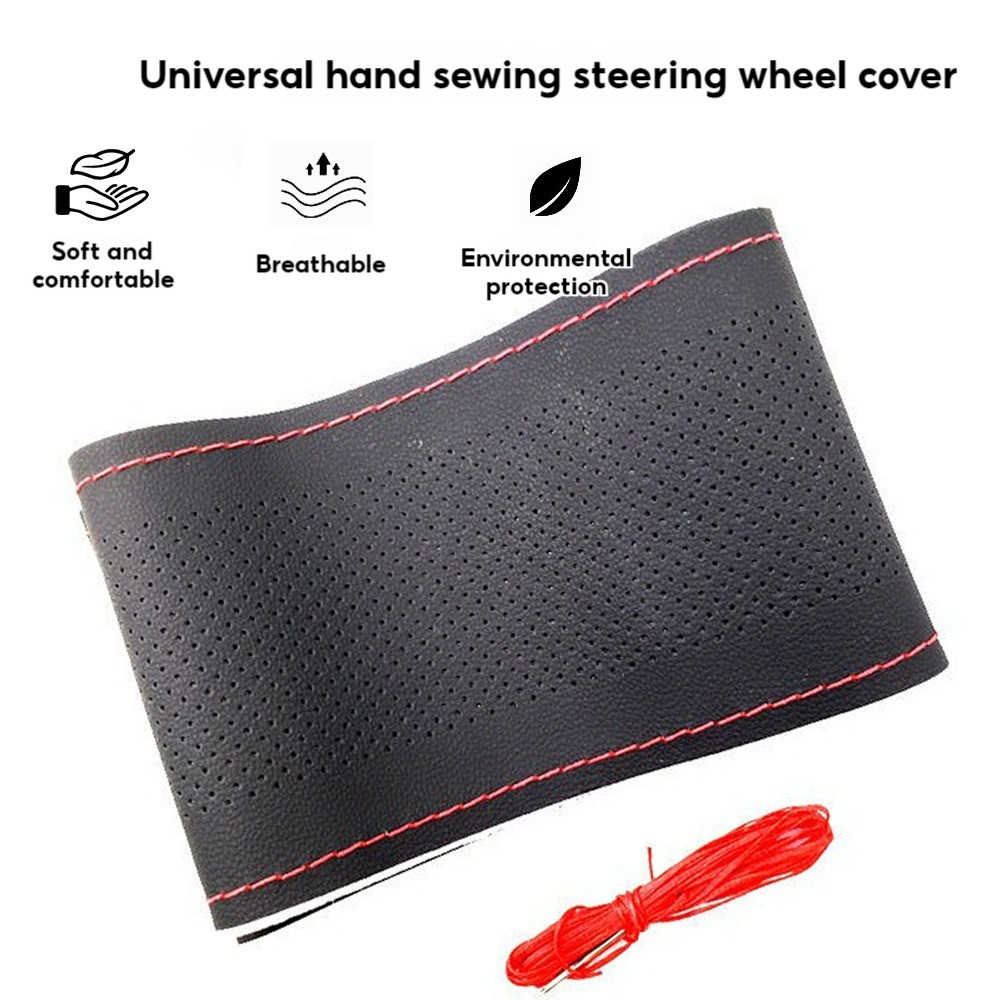 【Hot Sales】Leather Car Steering Wheel Cover with Needles and Thread ...
