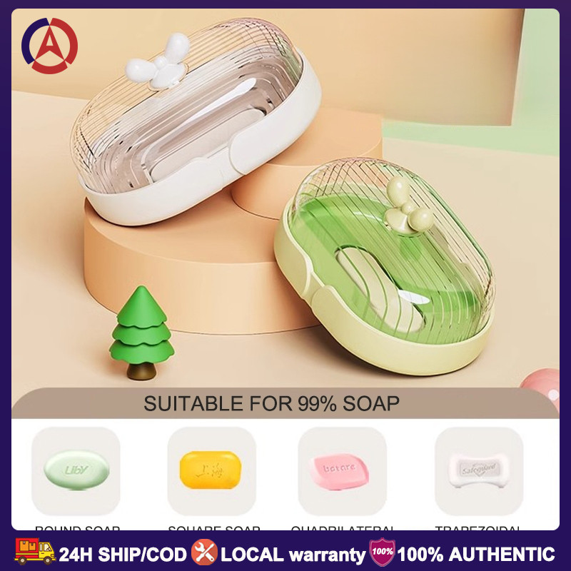 Transparent soap box with cover dustproof laundry table balcony ...