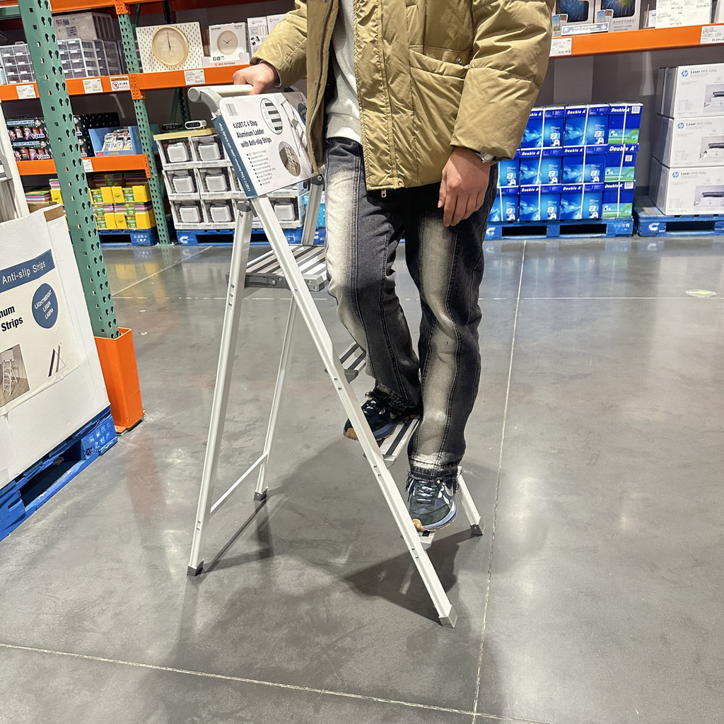 Opening Customers Costco Ladder Home Folding Trestle Ladder Indoor ...