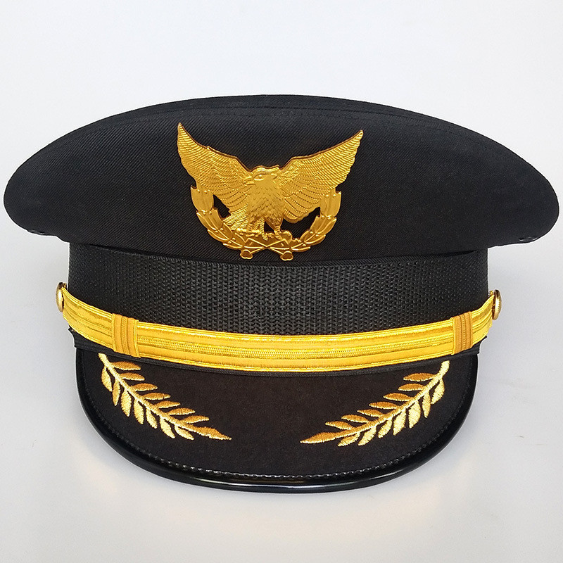 Captain Hat Big Cornice Hat Aviation Cap Navy Big Cap Military ...
