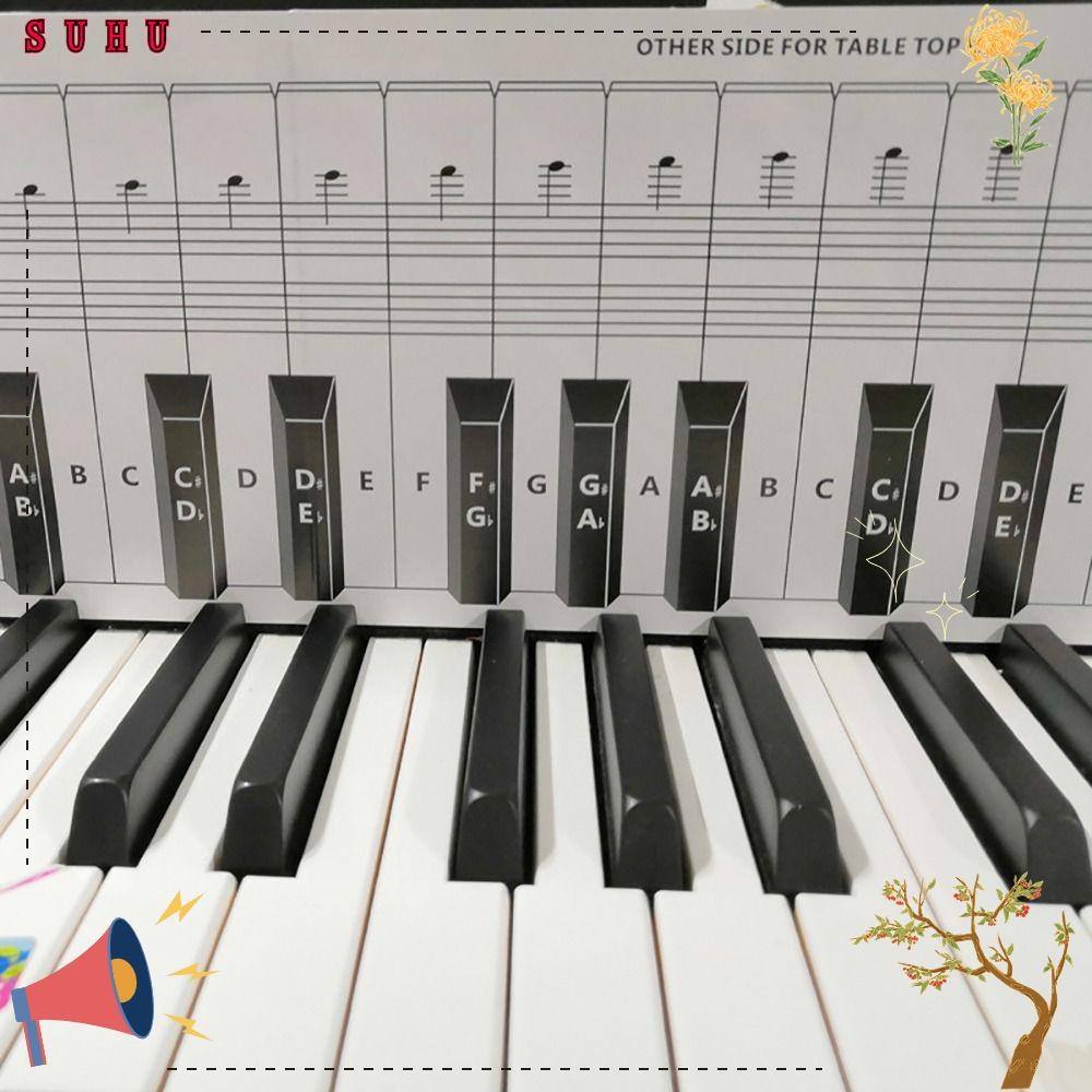 SUHU Piano Training Stickers, Reusable Musical Supplies Keyboard Note ...