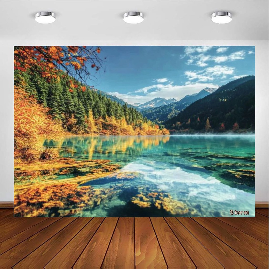 1Pc Forest Mountain Aesthetic Backdrop For Photography Nature Tree ...