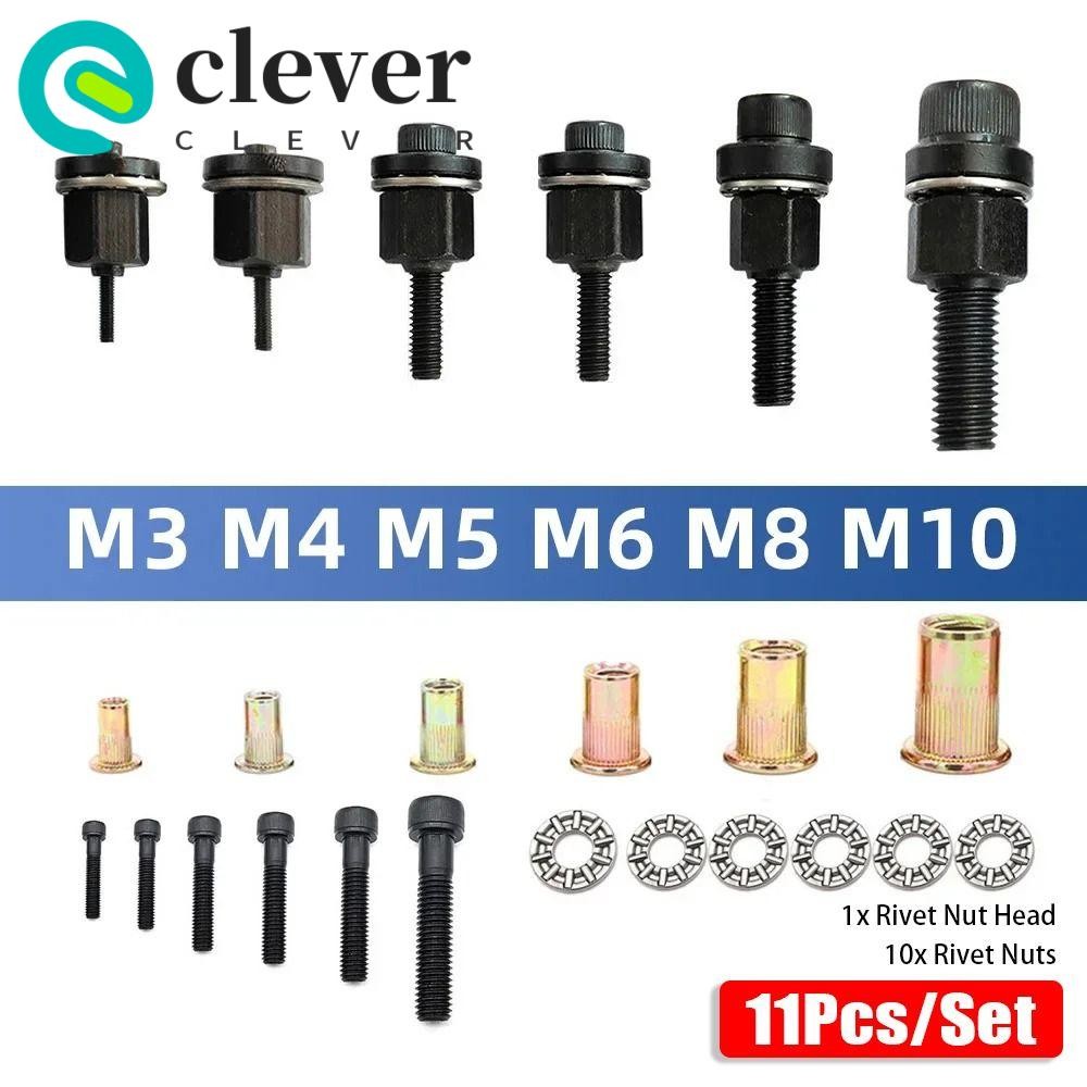 CLEVER 11Pcs/Set Hand Rivet Nut, Mandrel Staple Easy Installation ...
