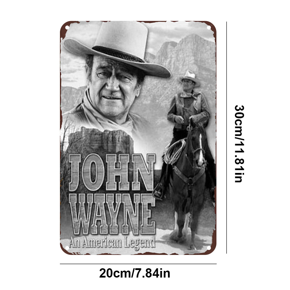 Metal John Wayne Tin Sign Rectangular Iron Painting Wall Home Bar ...