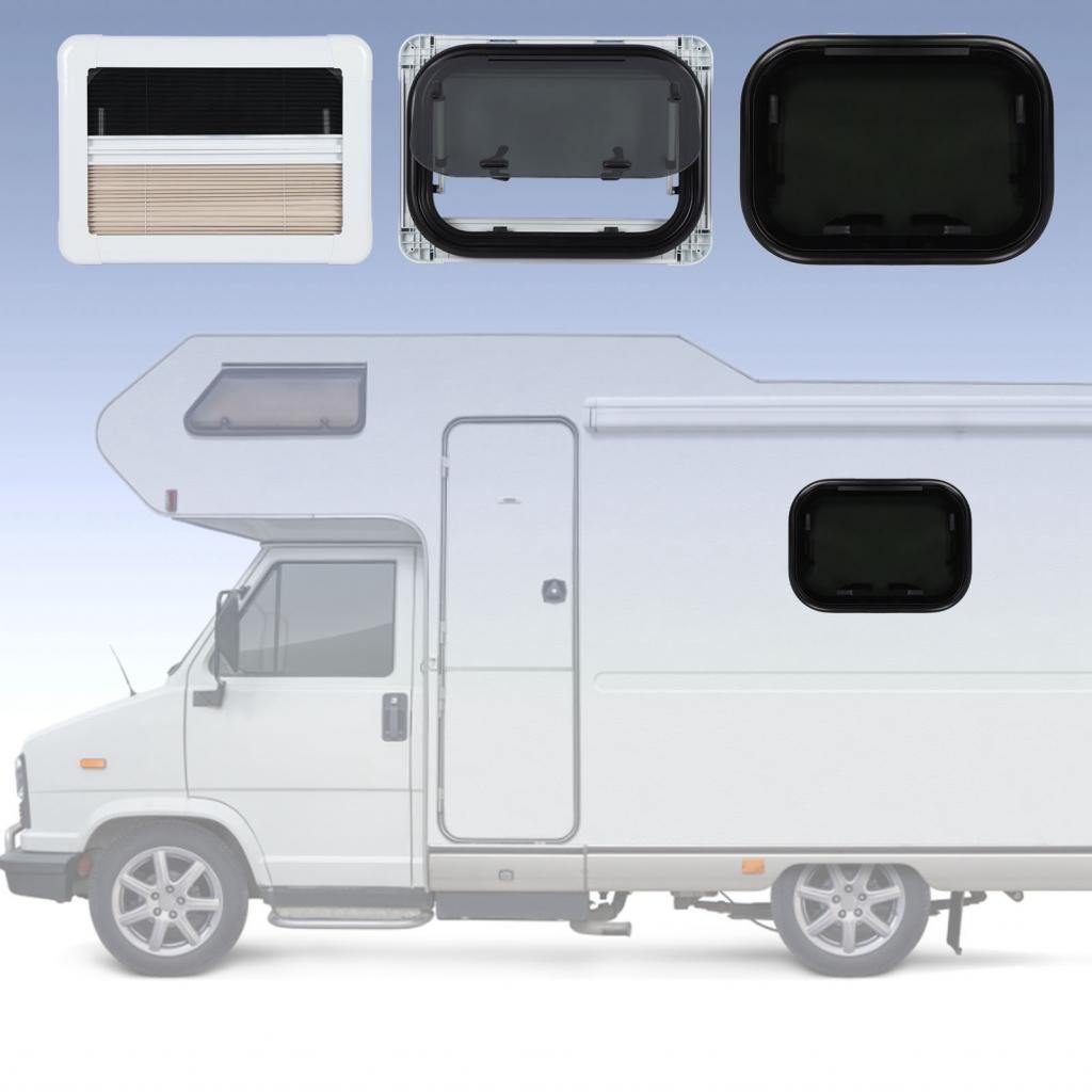 Bacony RV Push Out Window Tempered Glass External Exit with Sunshade ...