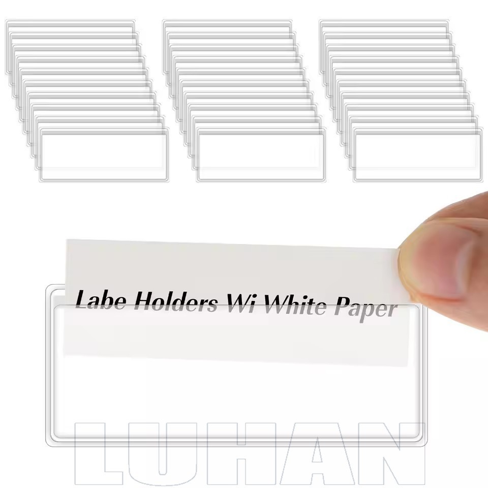 Self-Adhesive Label Holder - Paper Card Labels Pockets - DIY Office ...