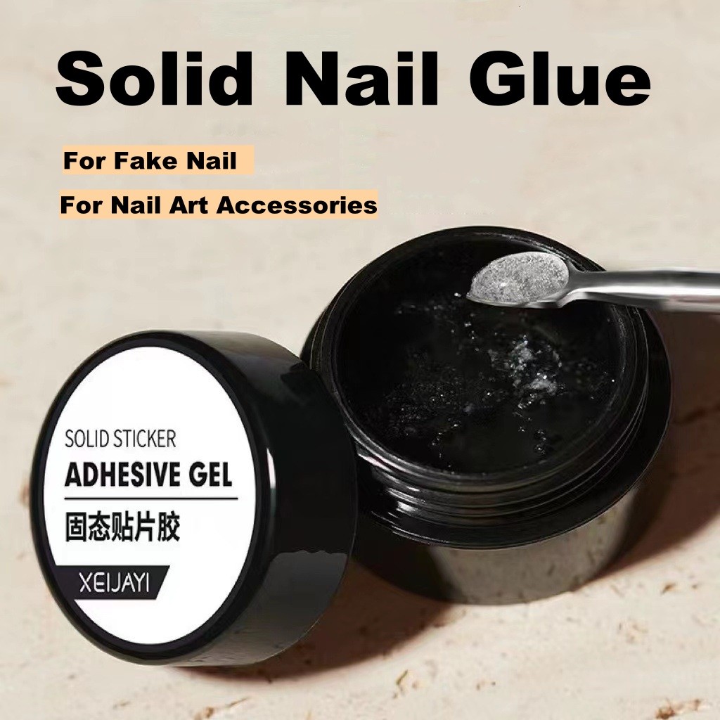 Solid Nail Glue for Fake Nail Super Strong Press on Nail Glue Gel Set ...