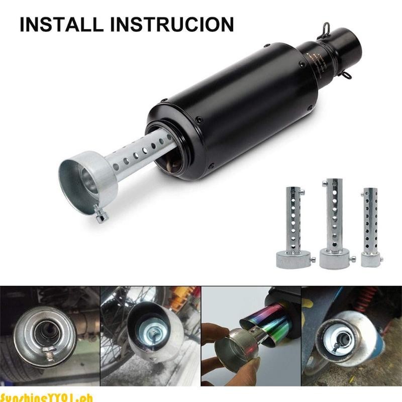 SUN 60mm Stainless Muffler DB Killer Motorcycle Exhaust Silencer ...