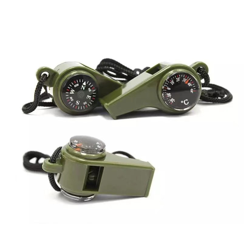3-in-1 Survival Whistle with Compass Thermometer Emergency Survival ...