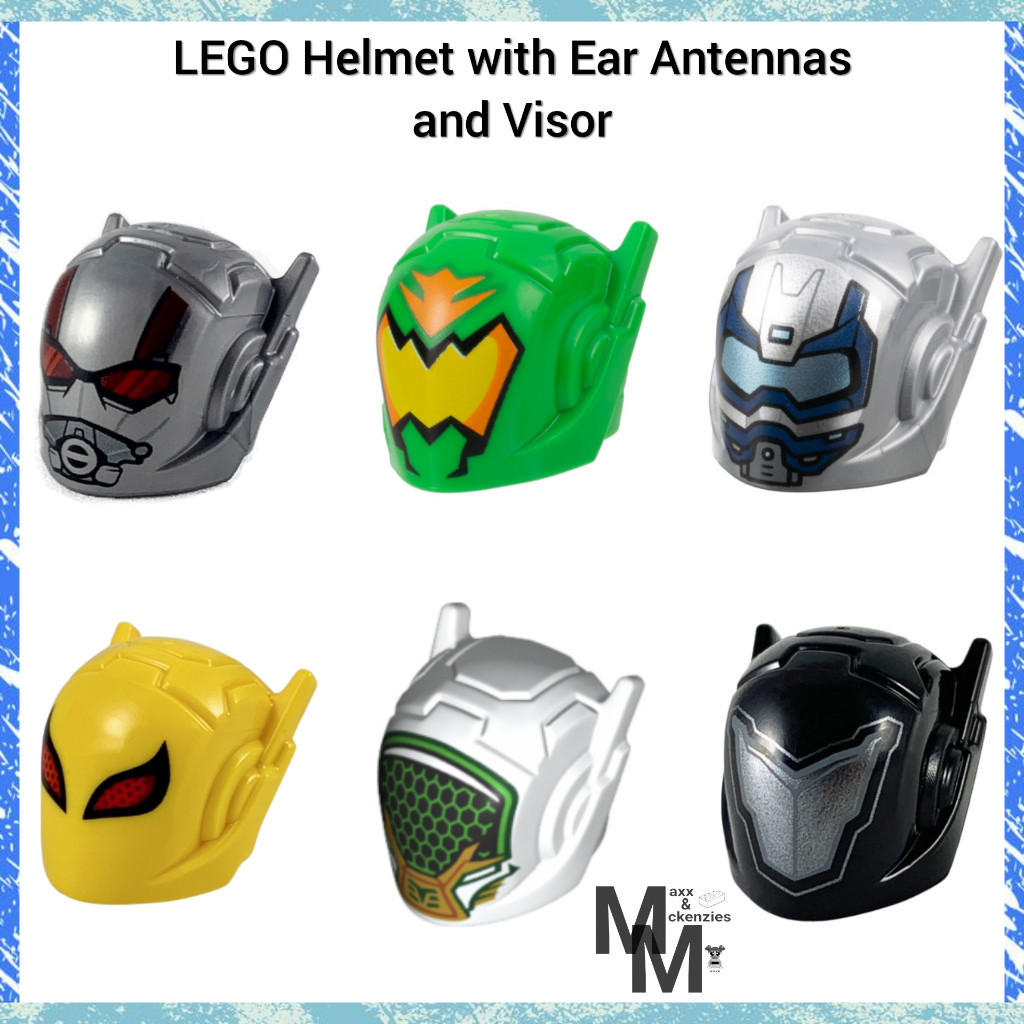 Helmet Ear Antennae with Visor Faceplate (46534pb) LEGO Minifigure ...