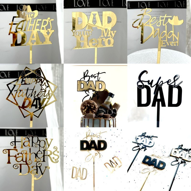 Acrylic Cake Topper Happy Father's Day Cake Topper, Super Dad Best Dad ...