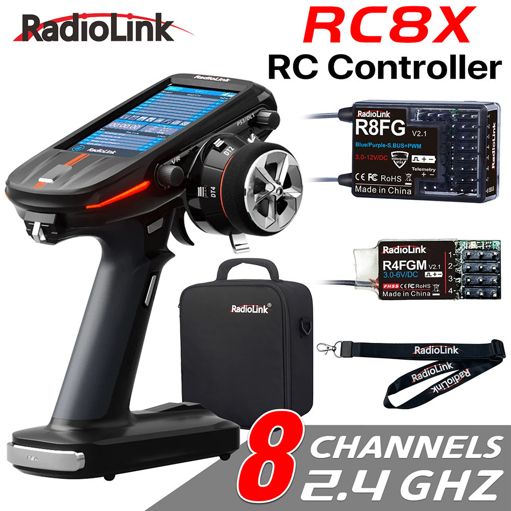 Radiolink RC8X 8CH 2.4G RC Transmitter and R8FG R4FGM Gyro Receiver 4 ...