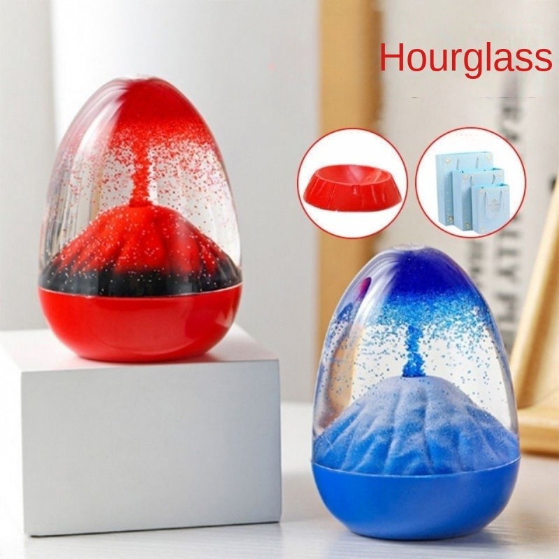 Volcanic Eruption Hourglass Oil Leak Timer Ornaments Gifts for Children ...