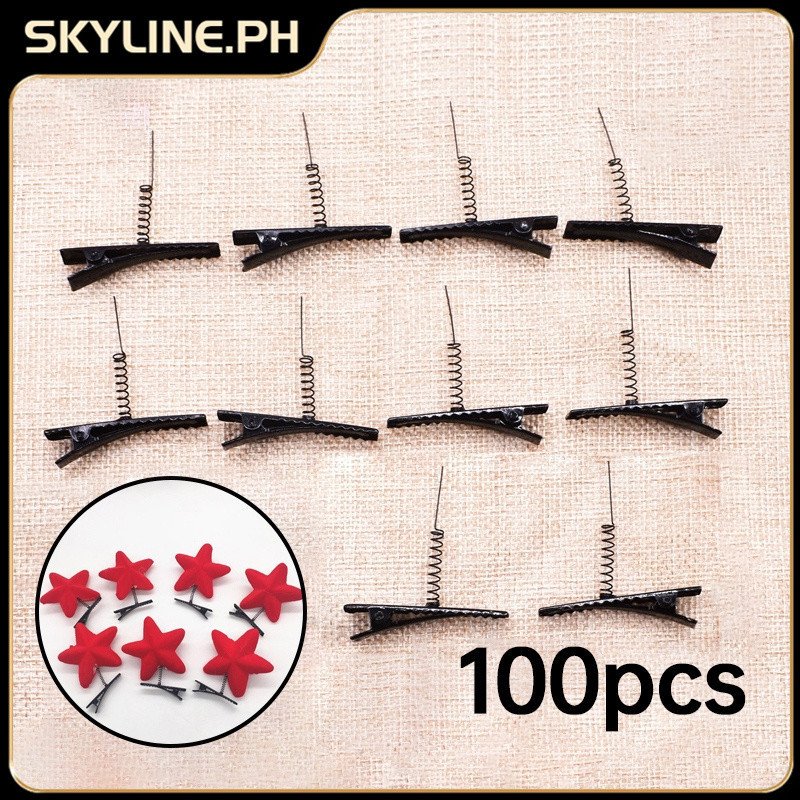 100pcs 4cm Springs Duckbill Clip DIY Springs Hair Pin Children's Hair ...
