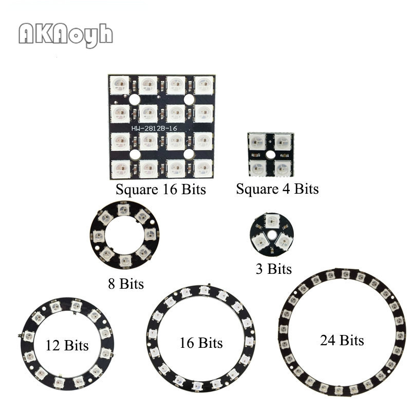 RGB LED Ring 1 3 4 7 8 9 Bits LEDs WS2812 5050 RGB LED Ring Lamp Light ...