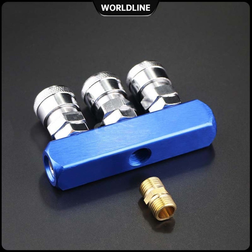 2/3 Way Air Compressor Connector 1/4" Air Gas Distributor Quick Release C Coupler Pneumatic ...