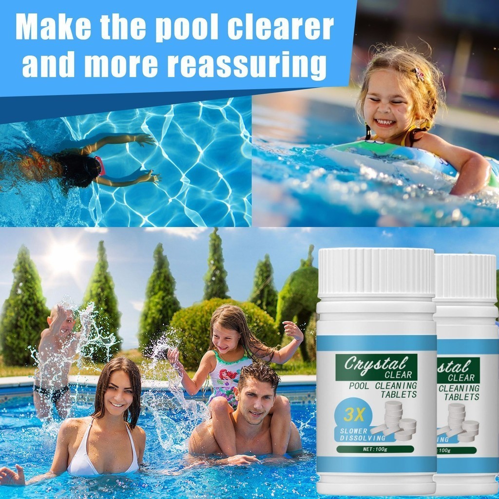 100g Swimming Pool Cleaning Tablets Multi Clarifier Swimming Pool ...