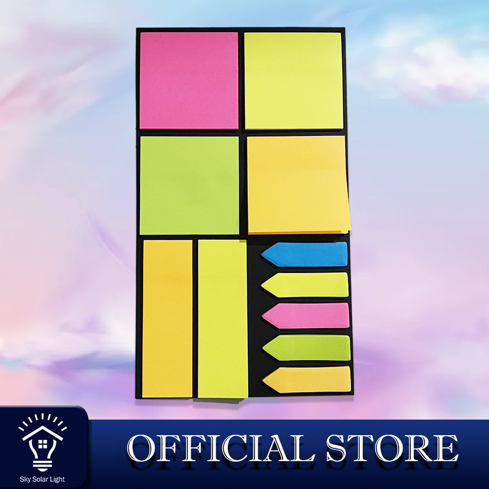 SKY Three Different Shape Neon Colors Sticky Notes Reading Page Label ...