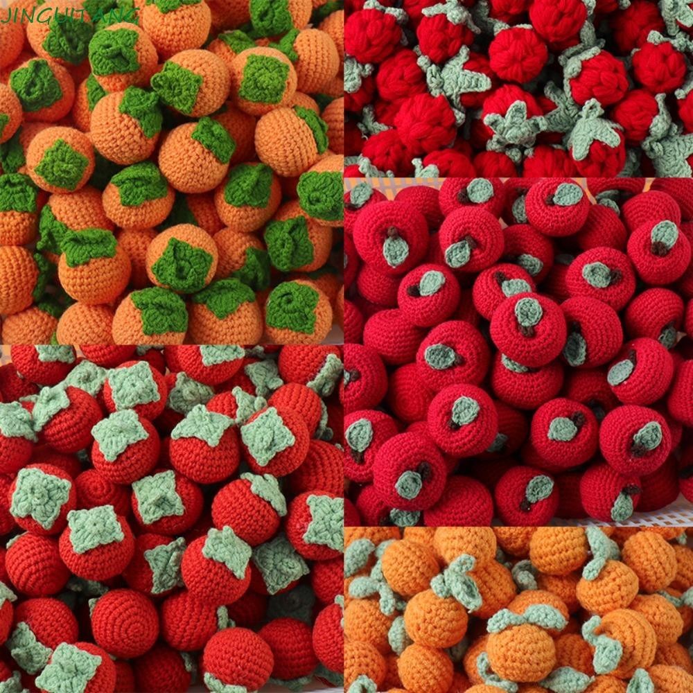 JINGUITANG Wool Cute Fruit, Cartoon Orange Knitted Strawberry Fruits ...