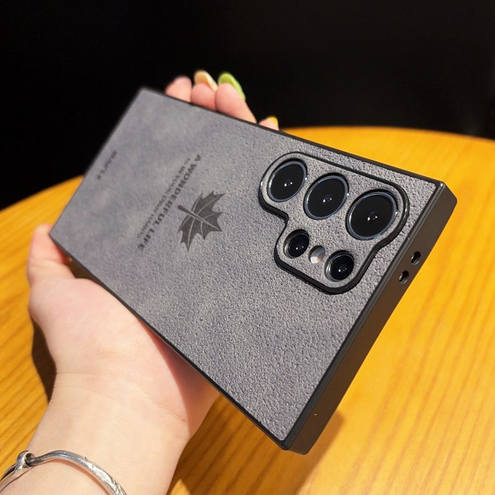 4 colors Men's Classical Style Maple Leather Hard Phone Case HP Samsung ...