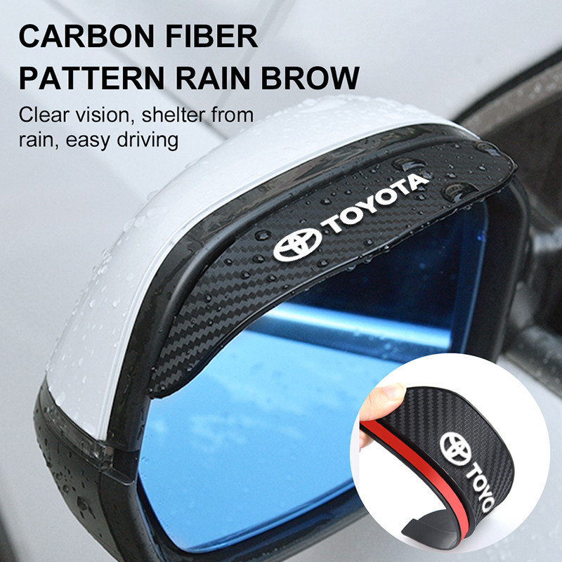 2PCS Carbon Fiber Car Side Rear View Mirror Rain Eyebrow Visor Rain ...