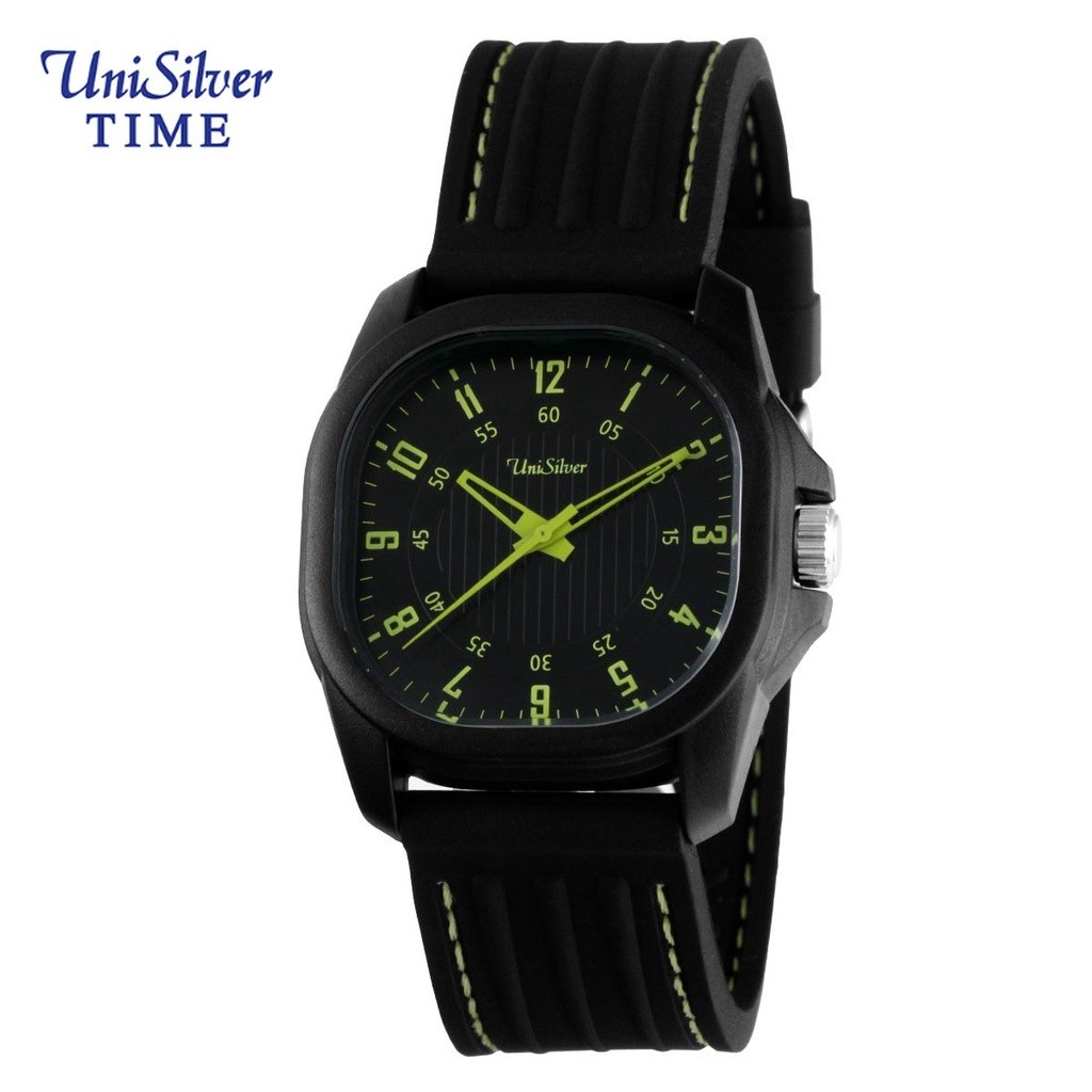 UniSilver TIME Women's Analog Black/Green Rubber KW4777-2003 Watch ...