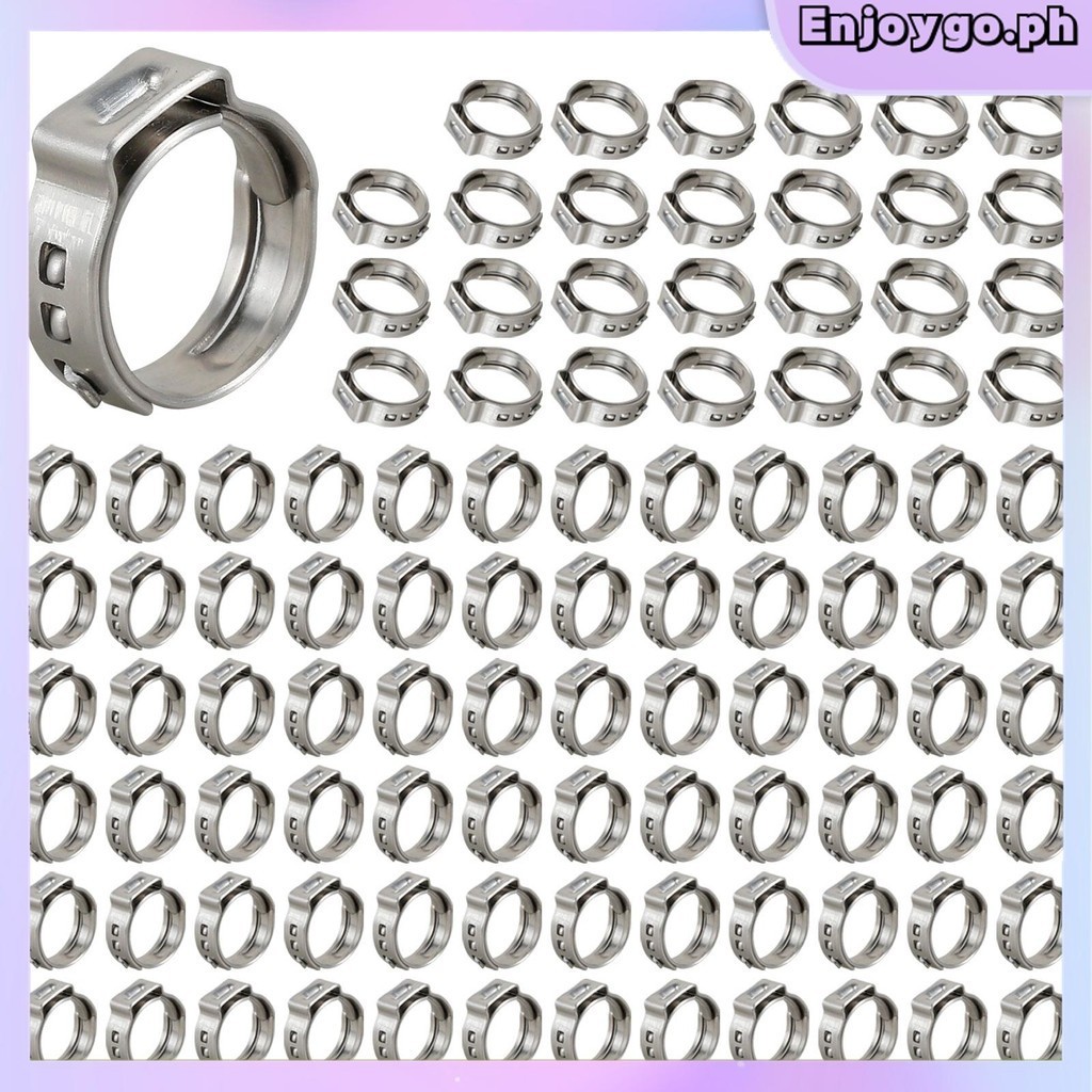 100Pcs 1/2 Inch PEX Cinch Clamps 304 Stainless Steel PEX Crimp Rings ...