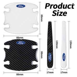 4/8Pcs Ford Car Door Handle Protector Carbon Fiber Texture Car Door ...