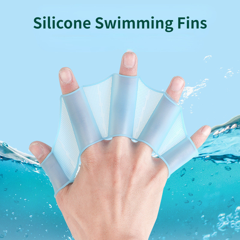 Teenage Swimming Fins Frog Silicone Hand Fins Adult Swimming Rowing ...