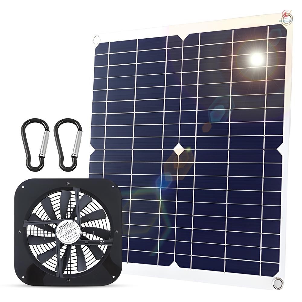 Nancy 20W Solar Powered Fan 10 Inch Waterproof USB Solar Panel Vent ...
