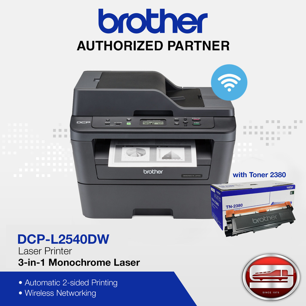 Brother DCP-L2540DW 3-in-1 Monochrome Laser Multi-Function Center with Automatic 2-sided ...