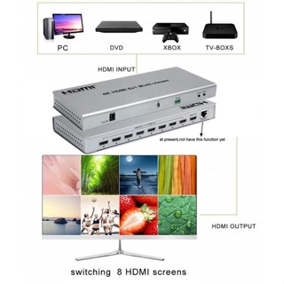 RQ`4K HDMI 8x1 Multi-viewer Switcher 8 In 1 Out Seamless Switch 4x1 ...
