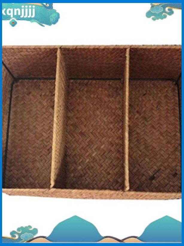 3-Section Wicker Baskets for Shelves, Hand-Woven Seagrass Storage Baskets Toilet Paper Basket ...