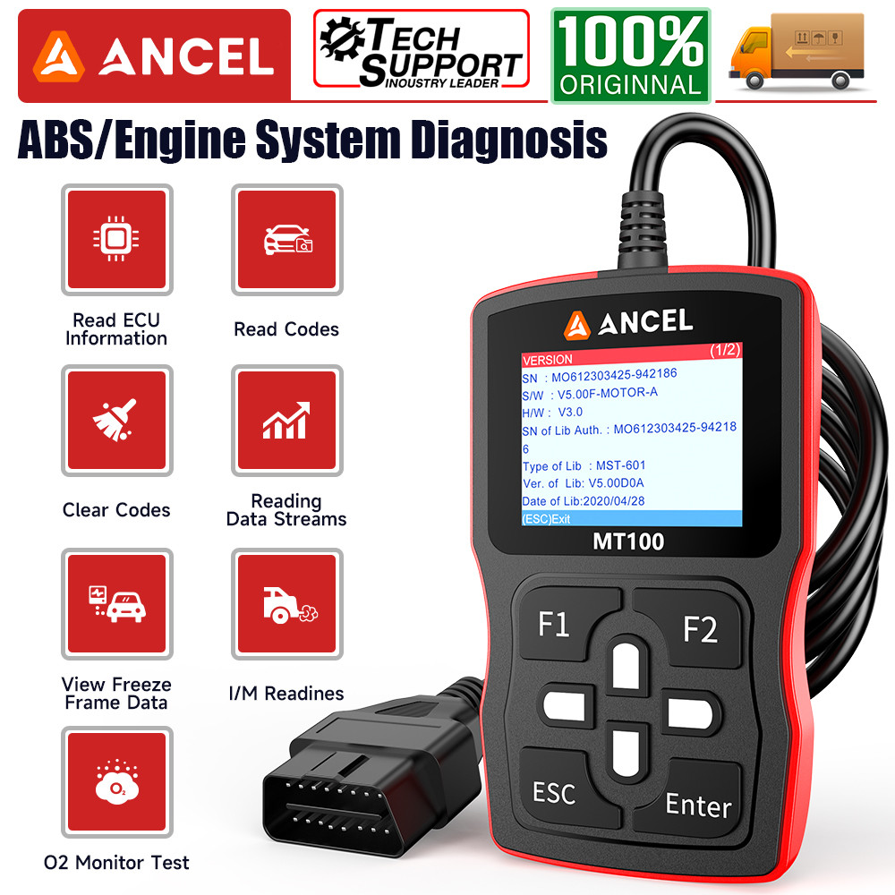 ANCEL MT100 Motorbike Pro Obd2 Scanner Yamaha Honda Isuzu Engine ...