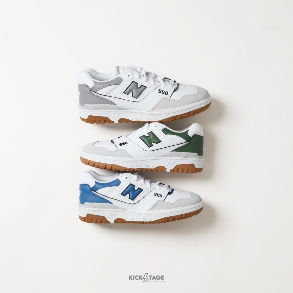 Fashion NEW BALANCE 550 Blue Agate Seaweed green Slabstone gray NB550 ...