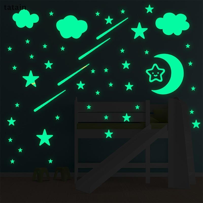 tatain Glow-in-the-dark Stickers Stars Moon Meteor Wall Stickers ...