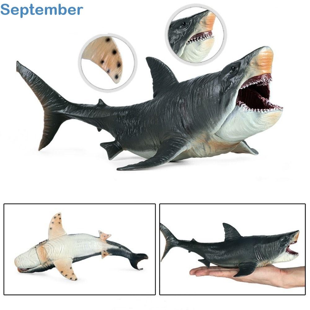 SEPTEMBER Megalodon Action Figure, Simulation Movable Jaw Ocean Animals ...