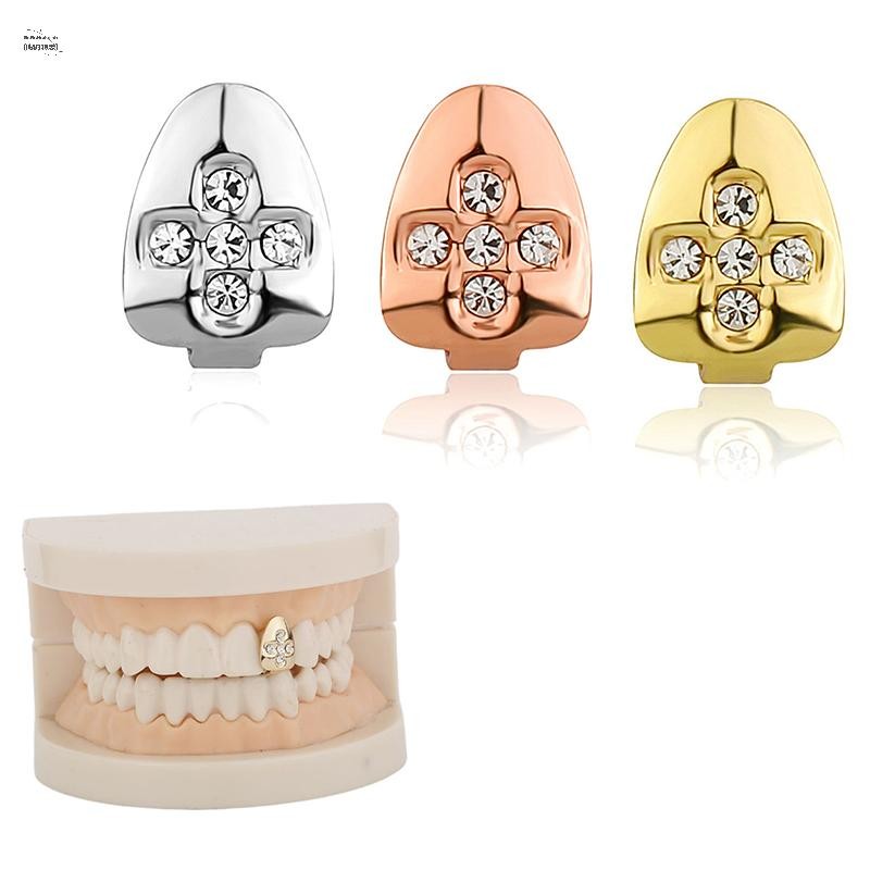 GoGo Single Hip Hop Teeth Grillz Fashion Rhinestones Gold Silver Color ...
